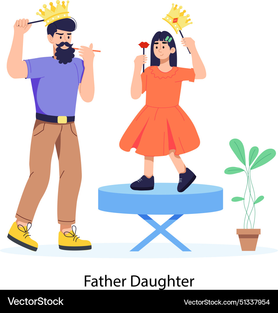 Father daughter Royalty Free Vector Image - VectorStock