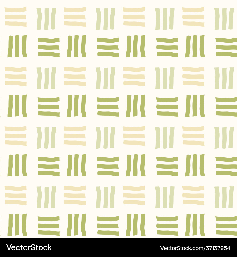 Geometric Green & Beige Stripe Pattern Vector Image