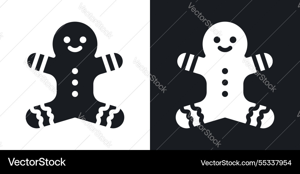 Gingerbread man icons set black and colored style Vector Image
