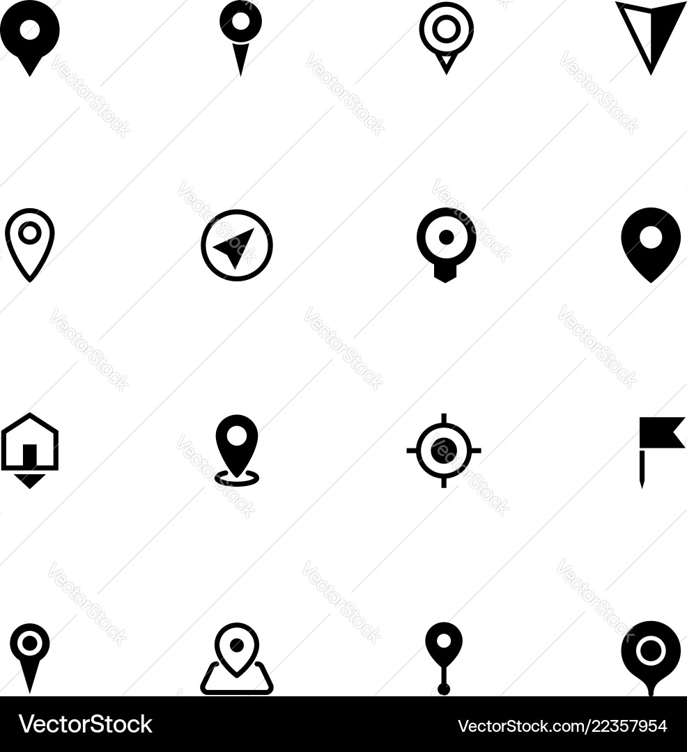 Map location icons collection symbol for apps Vector Image