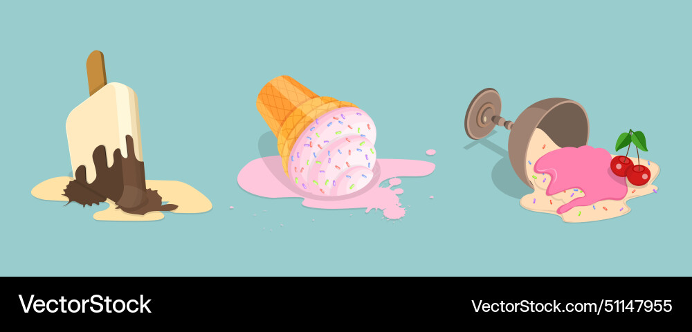 3d isometric flat of set Royalty Free Vector Image