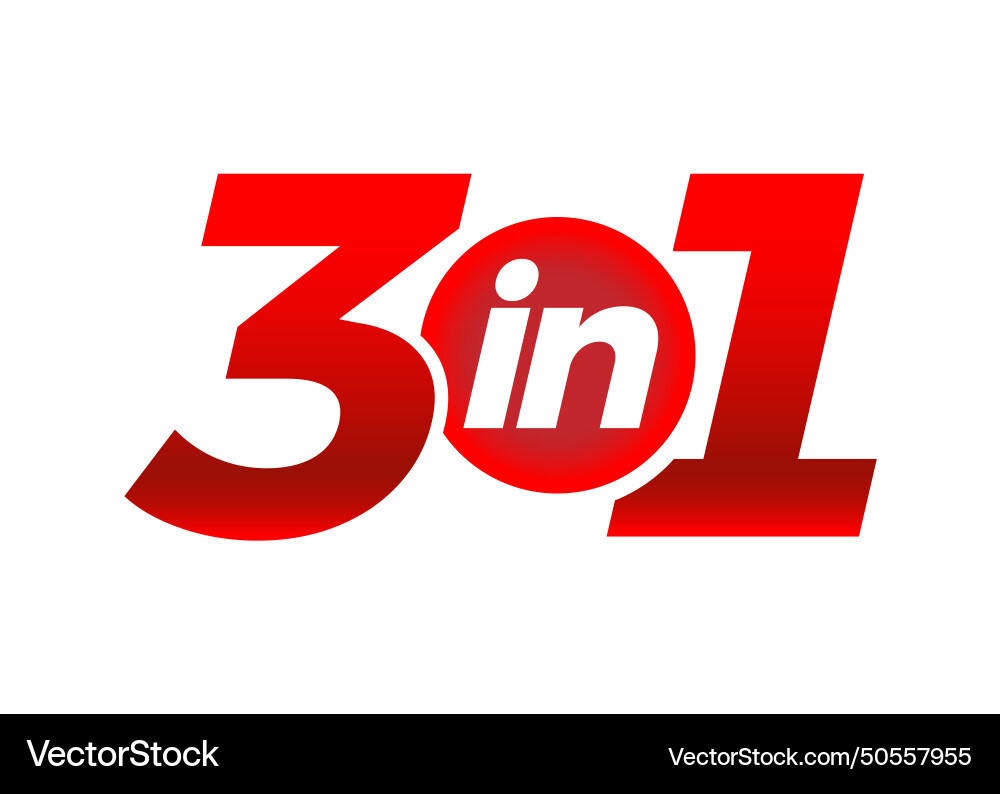3in1 icon logo badge 3 in 1 concept for packaging Vector Image