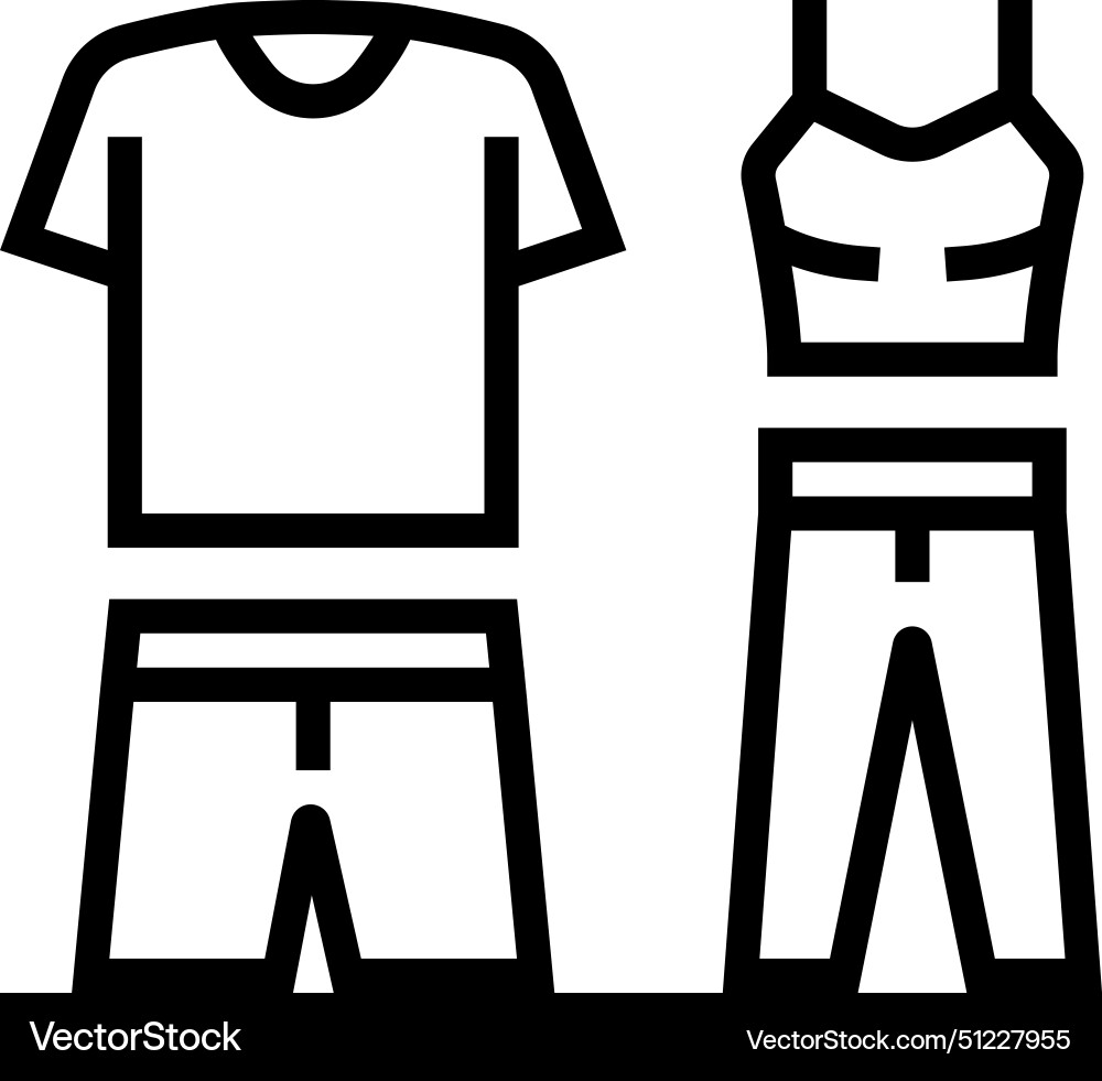 Activewear clothing line icon Royalty Free Vector Image