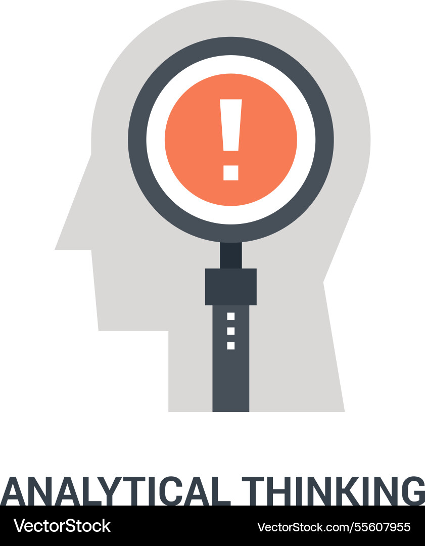 Analytical thinking icon concept Royalty Free Vector Image