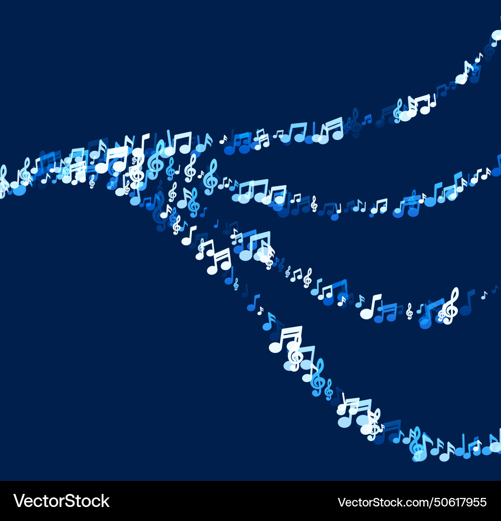 Cascading musical waves Royalty Free Vector Image