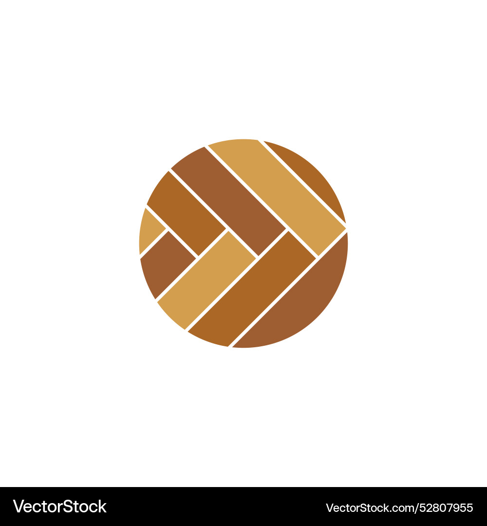 Circle parquet flooring laminate logo icon Vector Image