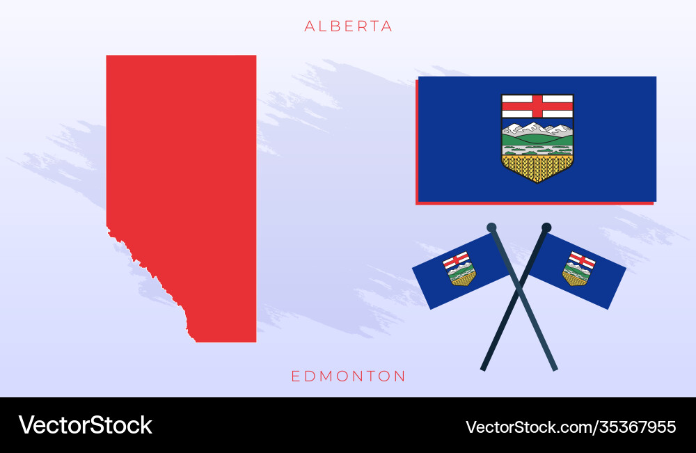 Flag alberta map Royalty Free Vector Image - VectorStock