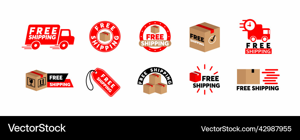 Free shipping badge Royalty Free Vector Image - VectorStock