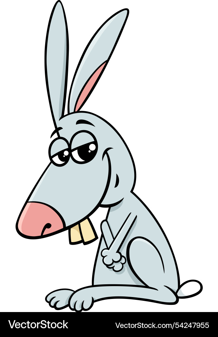 Happy cartoon rabbit animal character Royalty Free Vector