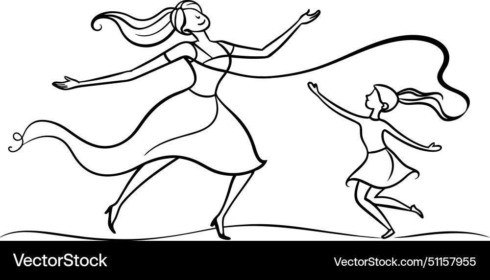 Mother and child dancing joyfully captured Vector Image
