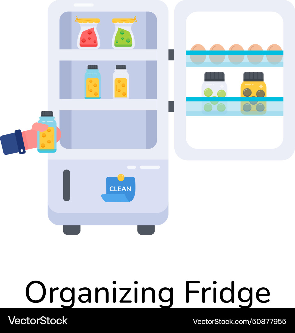 Organizing fridge Royalty Free Vector Image - VectorStock
