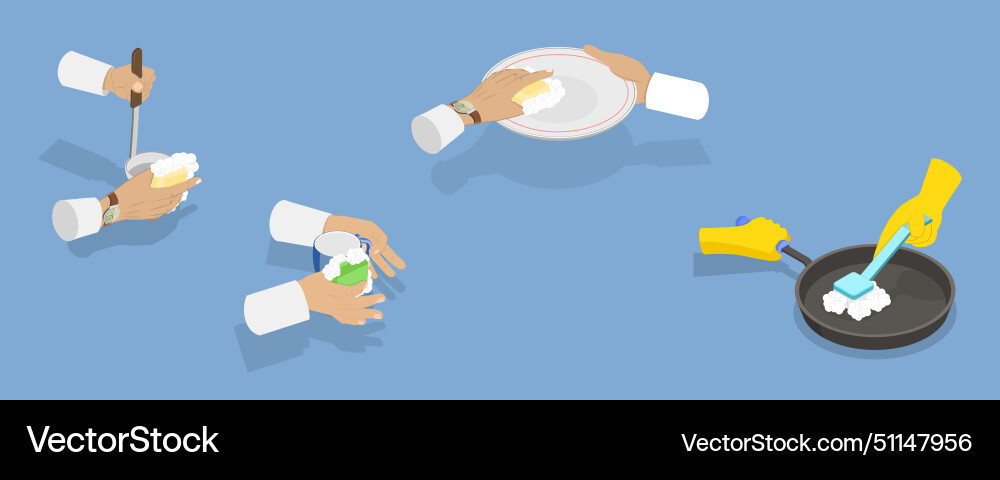 3d isometric flat of hands Royalty Free Vector Image