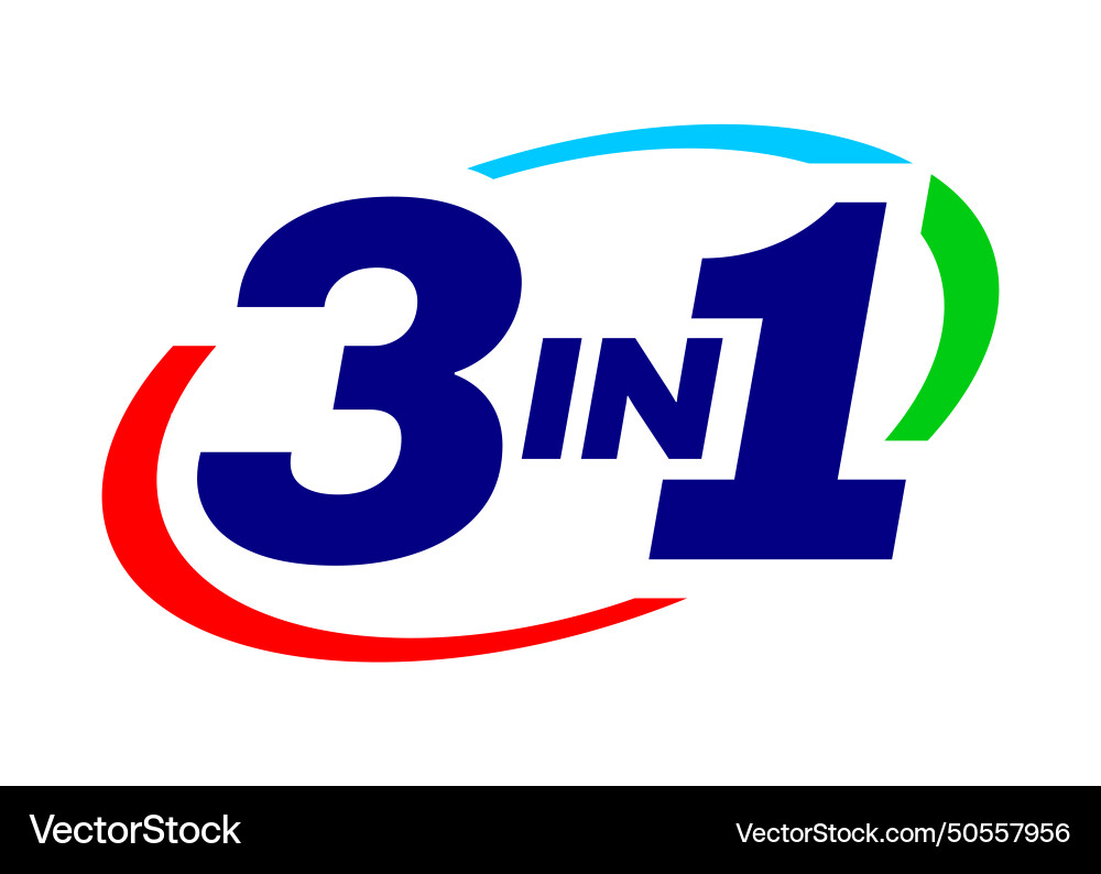 3in1 icon logo badge 3 in 1 concept for packaging Vector Image