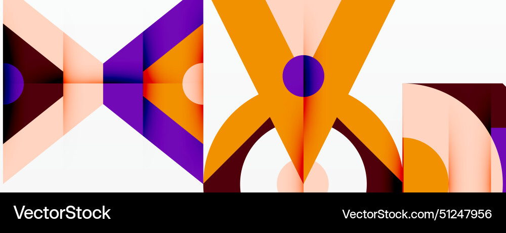A colorful geometric design with purple circle Vector Image