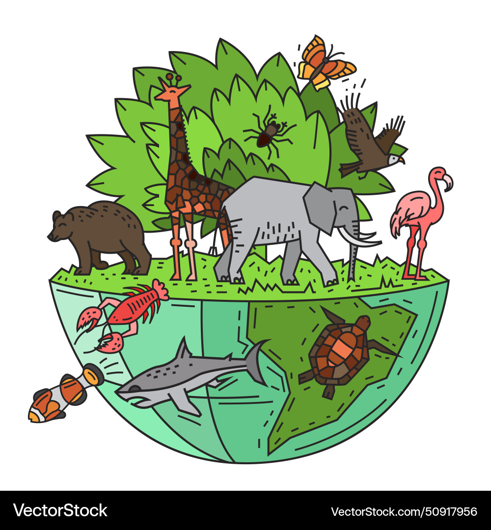 Biodiversity biological diversity variety Vector Image