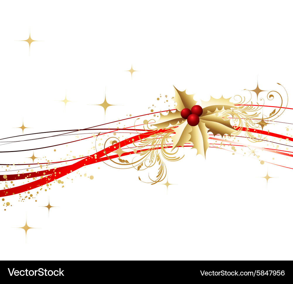Christmas holly tree Royalty Free Vector Image