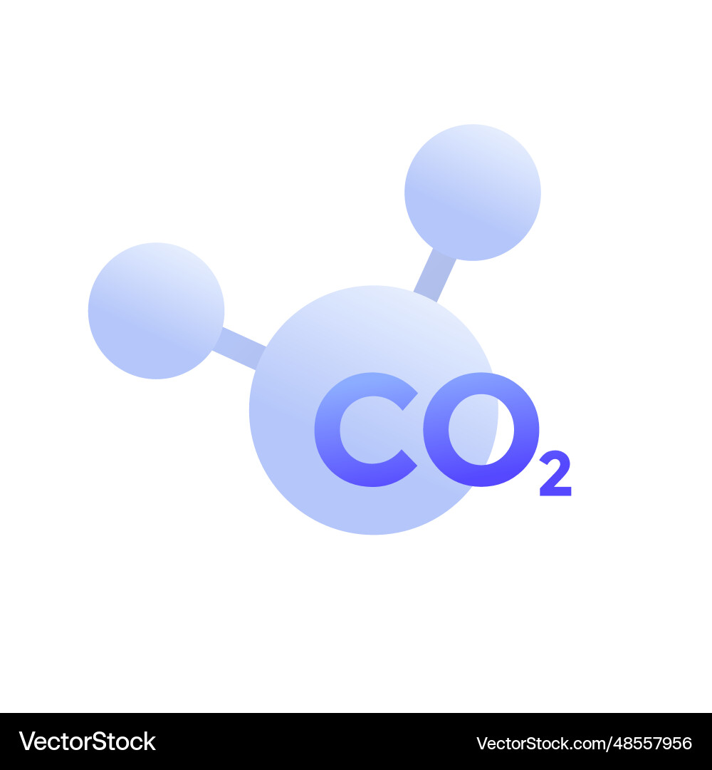 Co2 molecule icon on white Royalty Free Vector Image