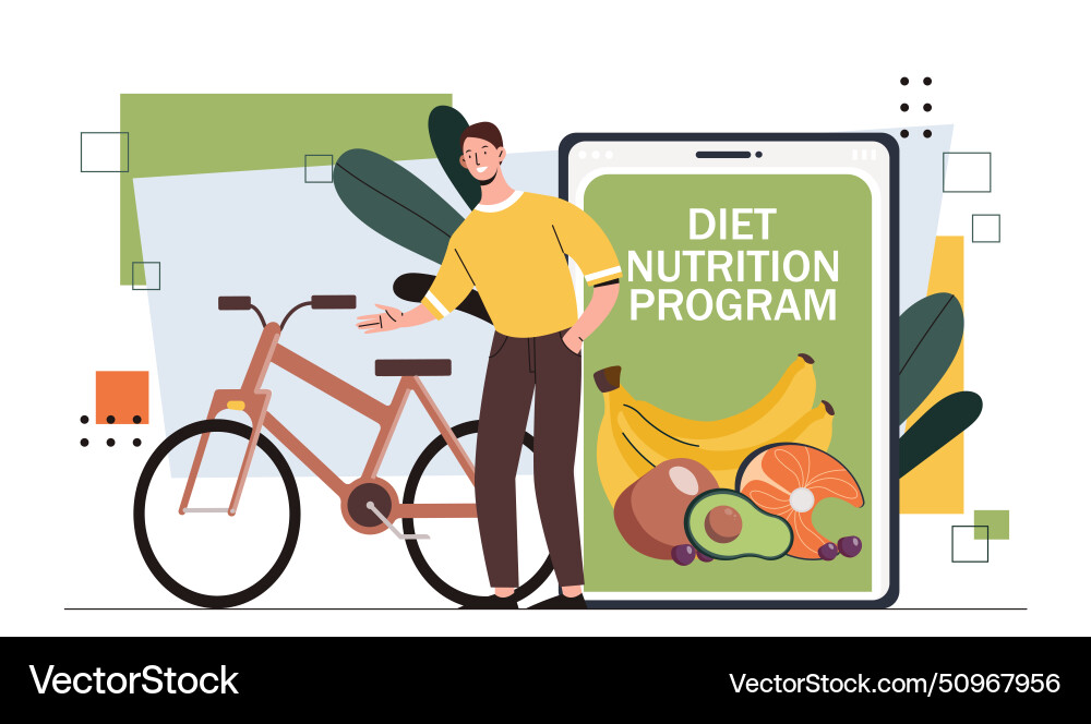 Diet nutrition program concept Royalty Free Vector Image