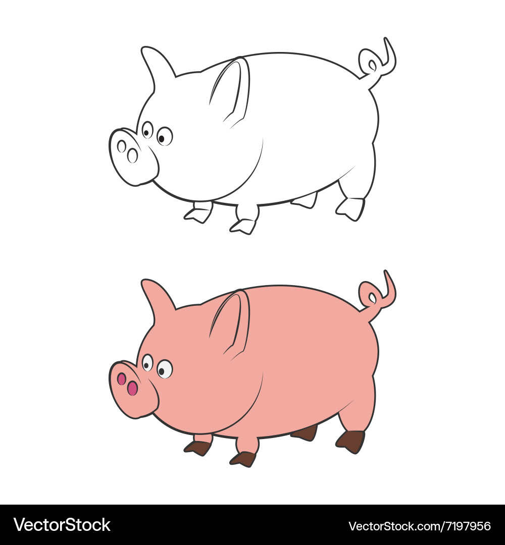 Doodle sketchy pig Royalty Free Vector Image - VectorStock