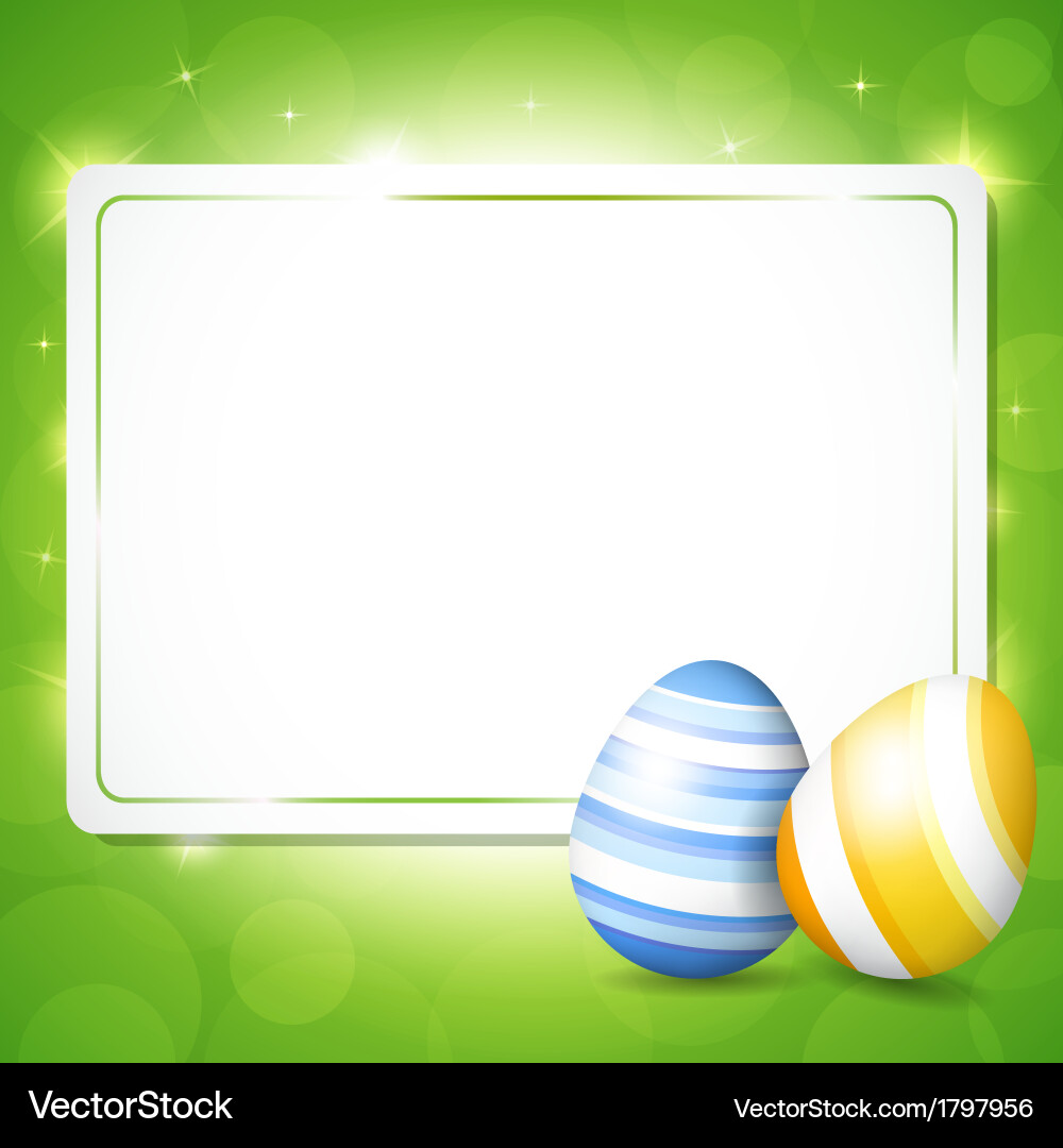 Easter Card with Striped Eggs – Free Vector | VectorStock