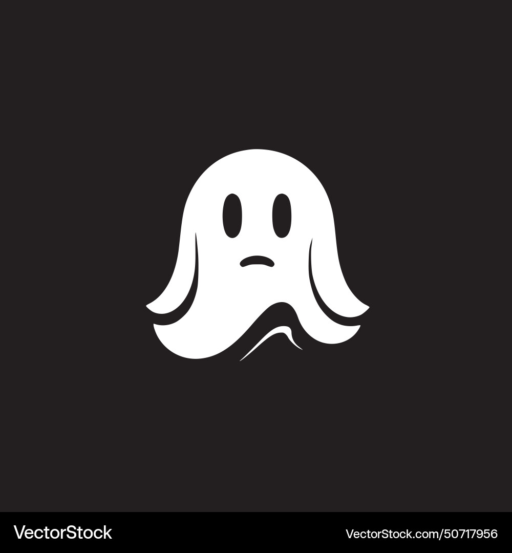 Ghost - black and white Royalty Free Vector Image