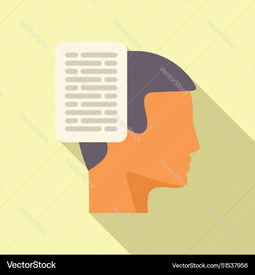 Human head with document icon Royalty Free Vector Image