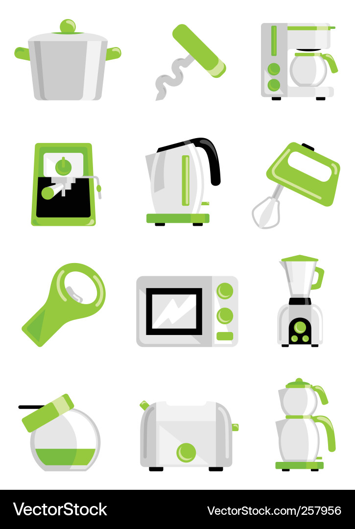 Kitchen object set Royalty Free Vector Image - VectorStock