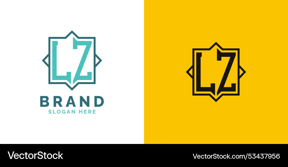 Modern lz monogram logo design initial letter Vector Image