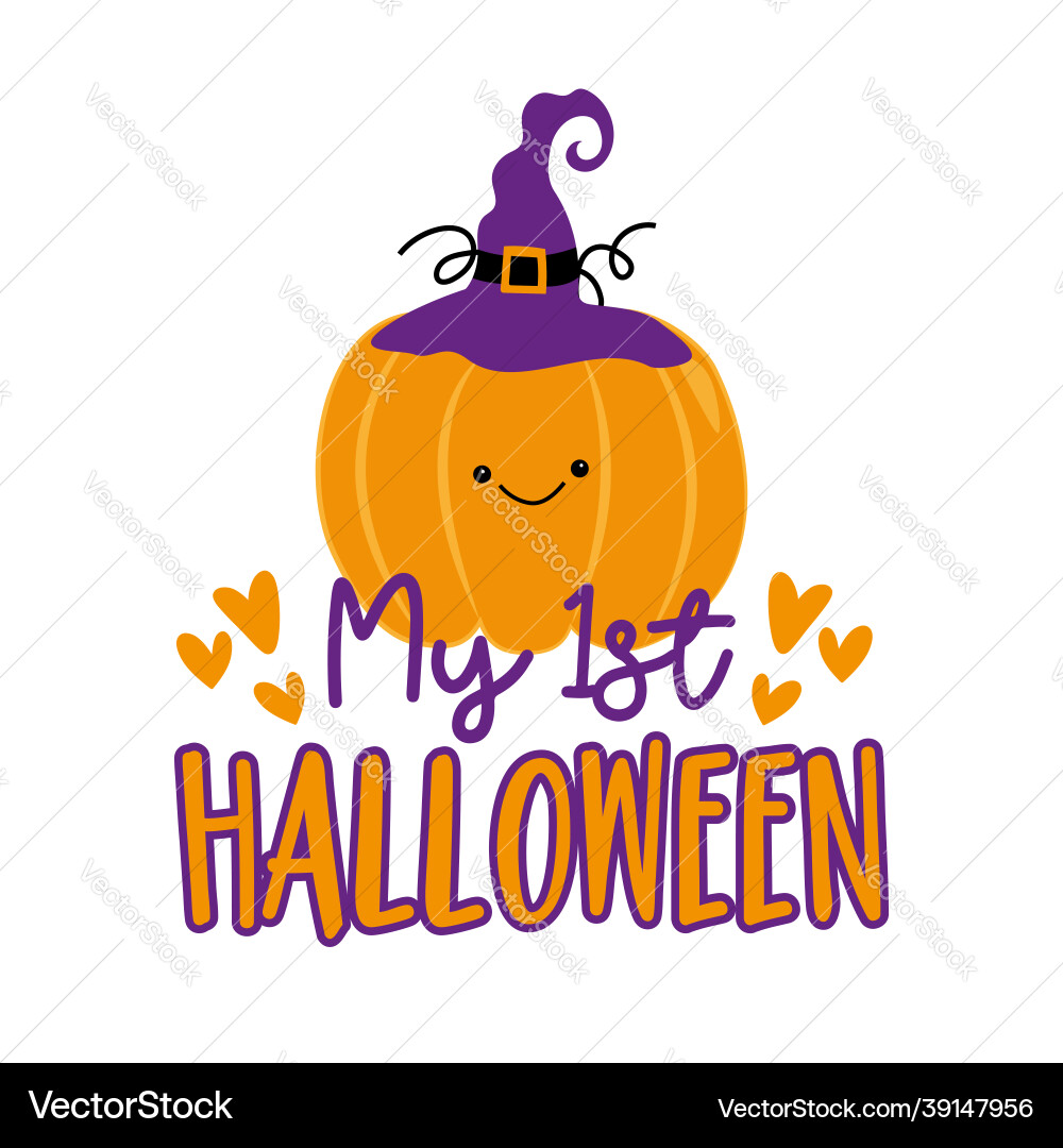 My 1st halloween - cute greeting Royalty Free Vector Image