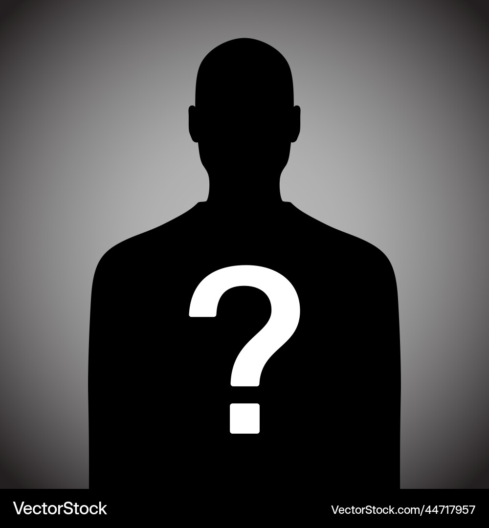 Anonymous man black silhouette with question mark Vector Image Anonymous man black silhouette with question mark Vector Image