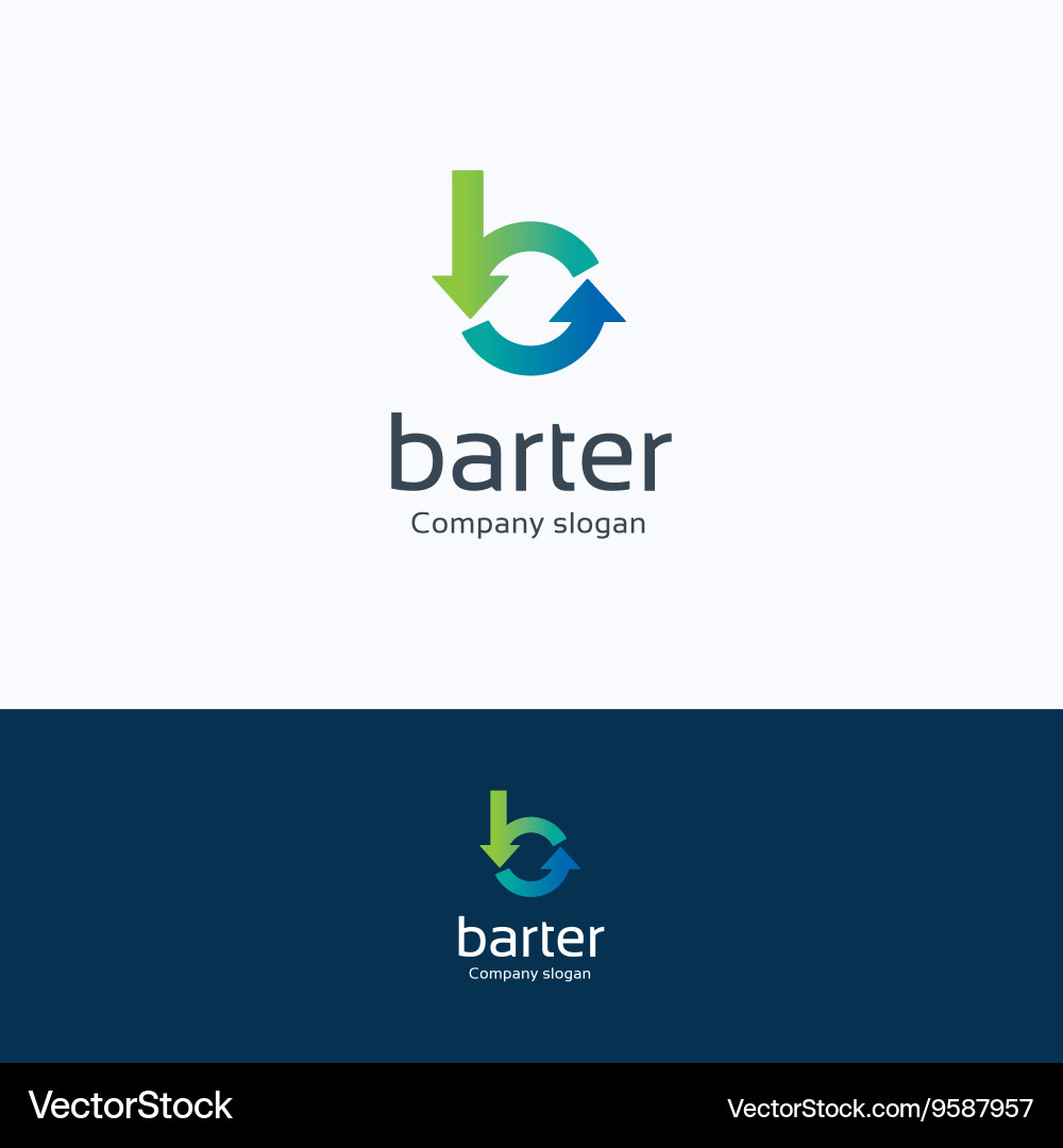 Barter B Arrow Logo - Exchange Symbol Royalty Free Vector