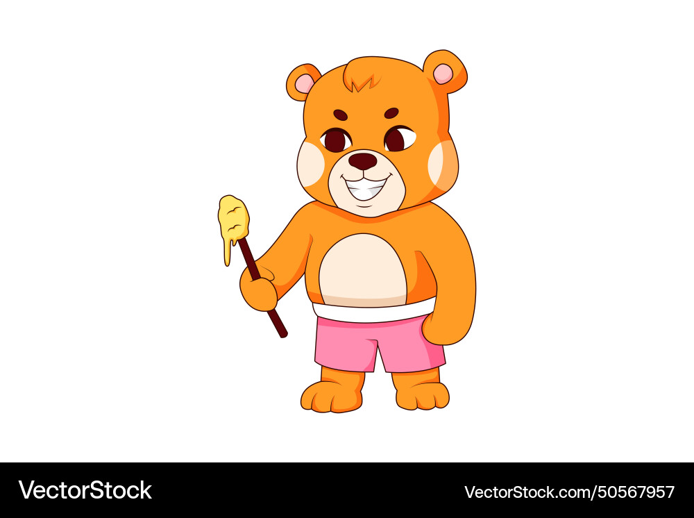 Cute bear character design Royalty Free Vector Image