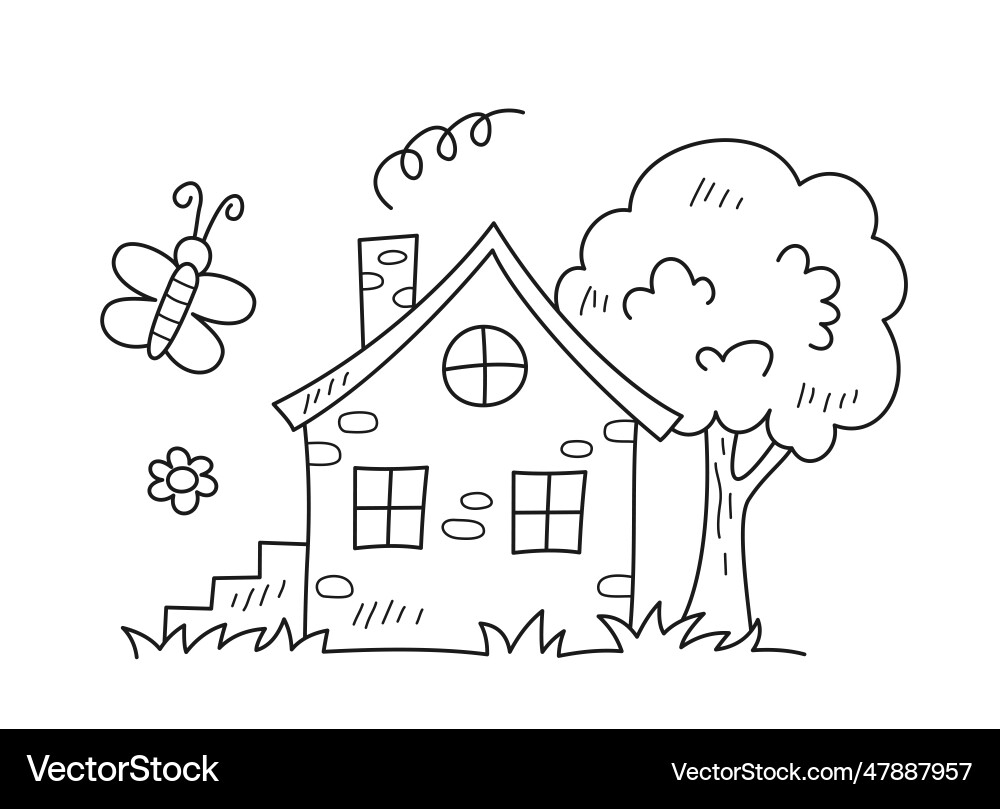 Doodle coloring page Royalty Free Vector Image