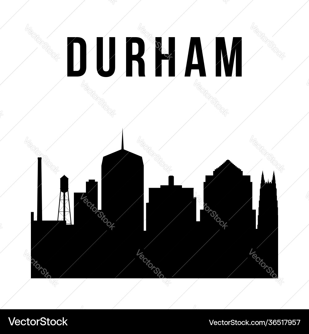 Durham city skyline simple silhouette modern Vector Image