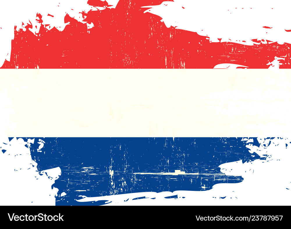 Dutch scratched flag Royalty Free Vector Image