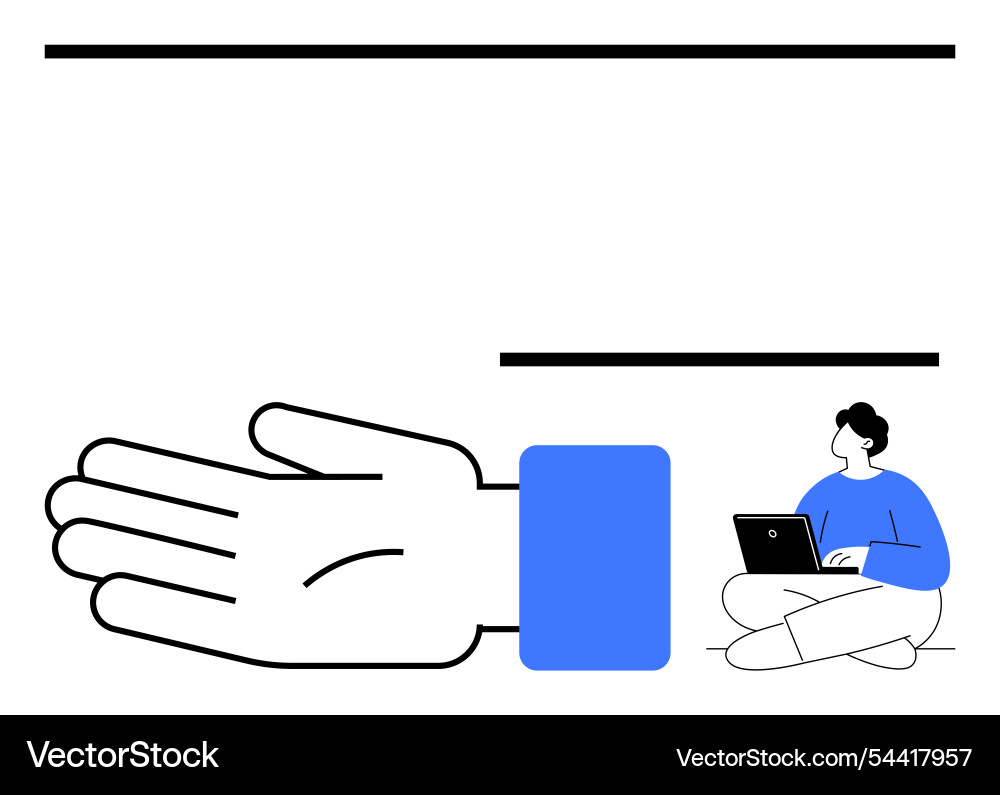 Hand offering assistance with person sitting Vector Image