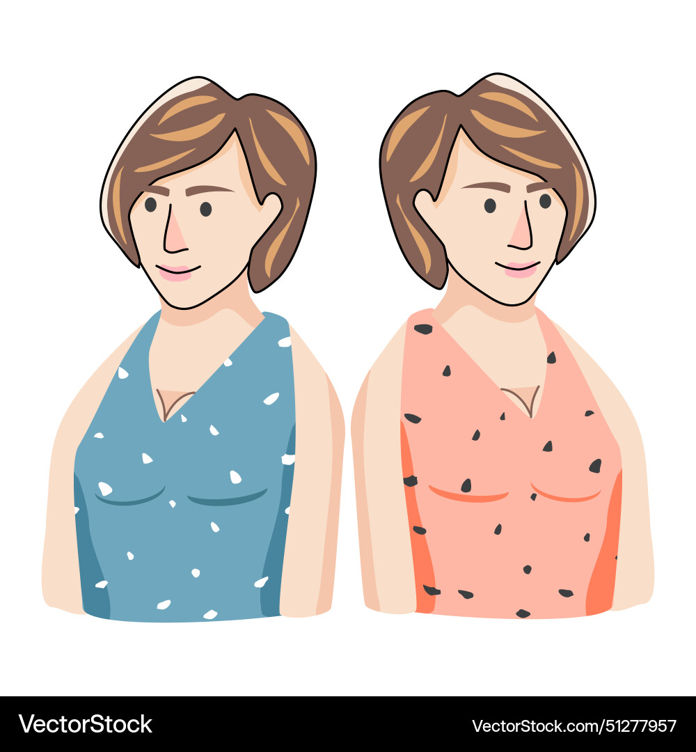 Portrait woman on white background Royalty Free Vector Image