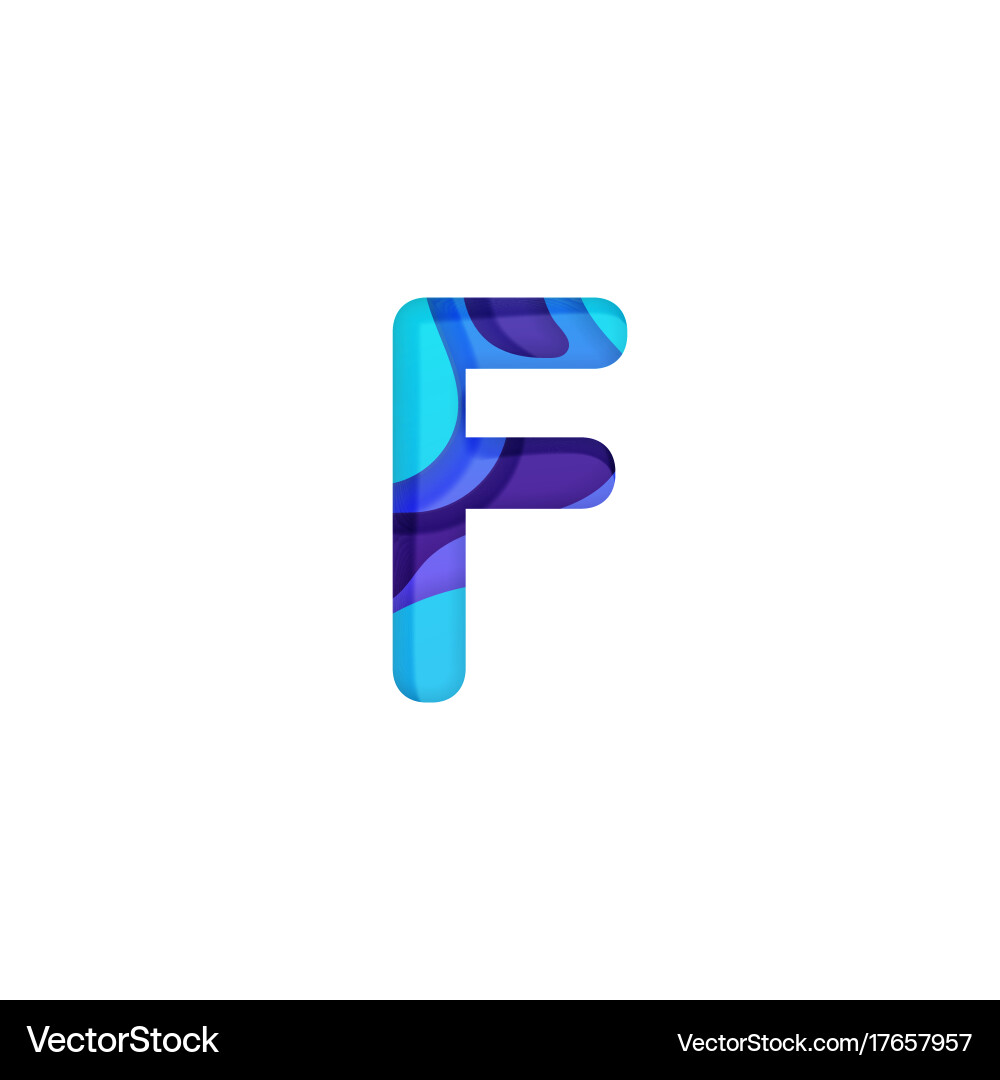 Realistic paper cut letter f Royalty Free Vector Image