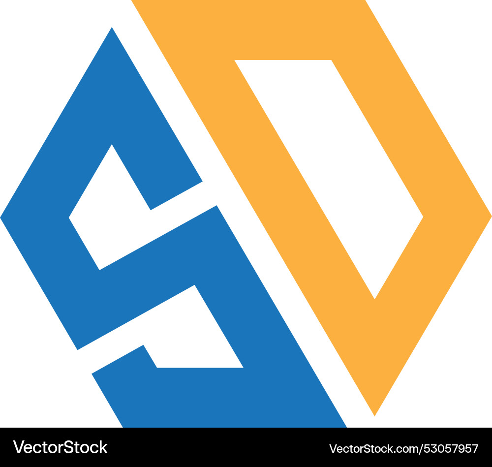 Sd letter logo design template Royalty Free Vector Image