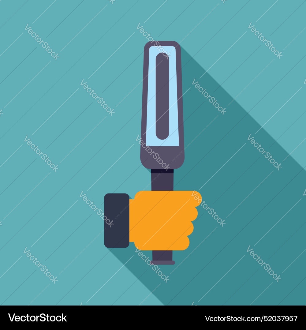 Security guard holding a metal detector in hand Vector Image