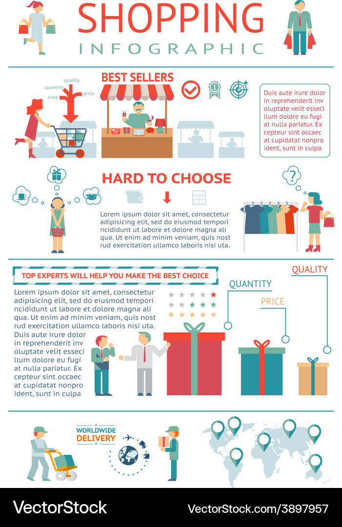 Shopping infographic Royalty Free Vector Image