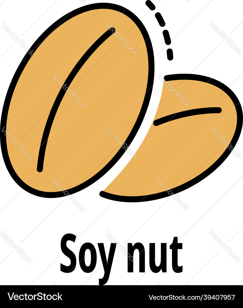Soy nut icon color outline Royalty Free Vector Image