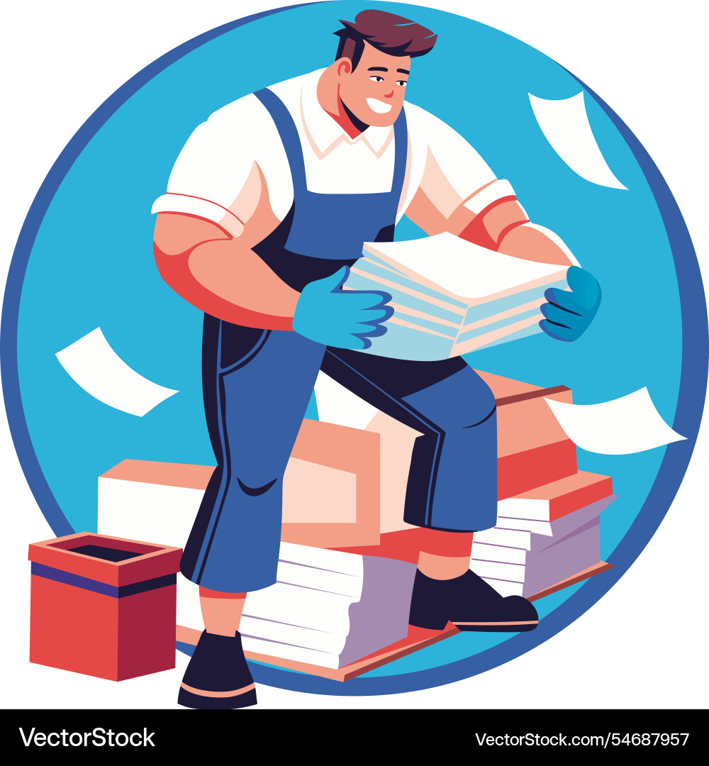 Work burden of a character in flat st Royalty Free Vector
