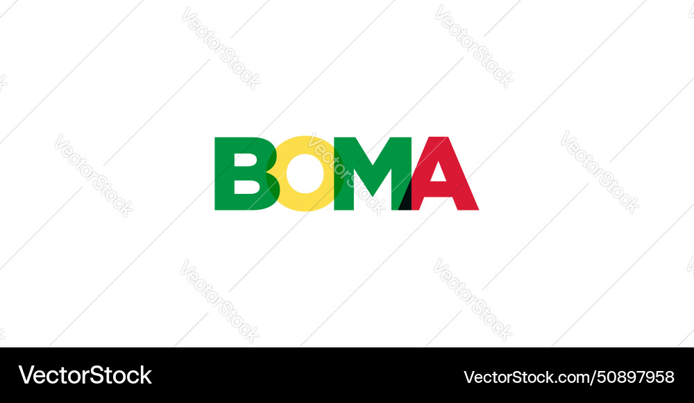 Boma in the congo emblem design features Vector Image