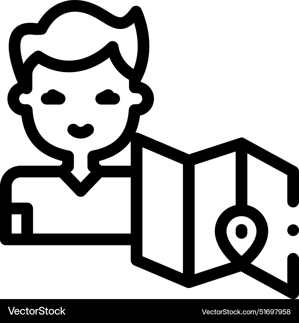 Boy icon thin linear style design isolated Vector Image