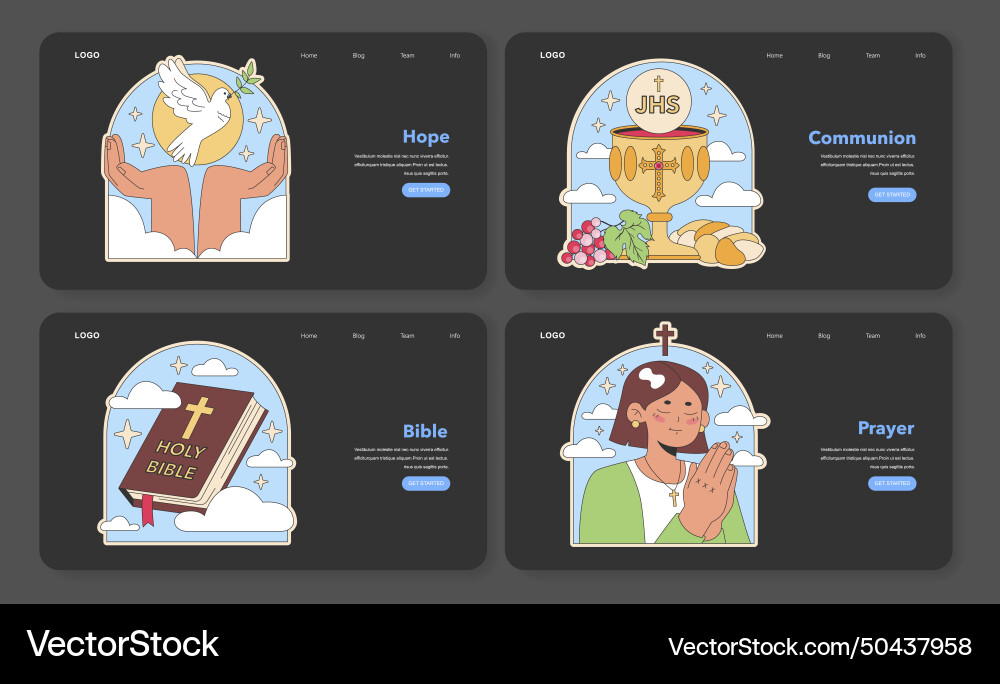 Christianity icons for web flat Royalty Free Vector Image