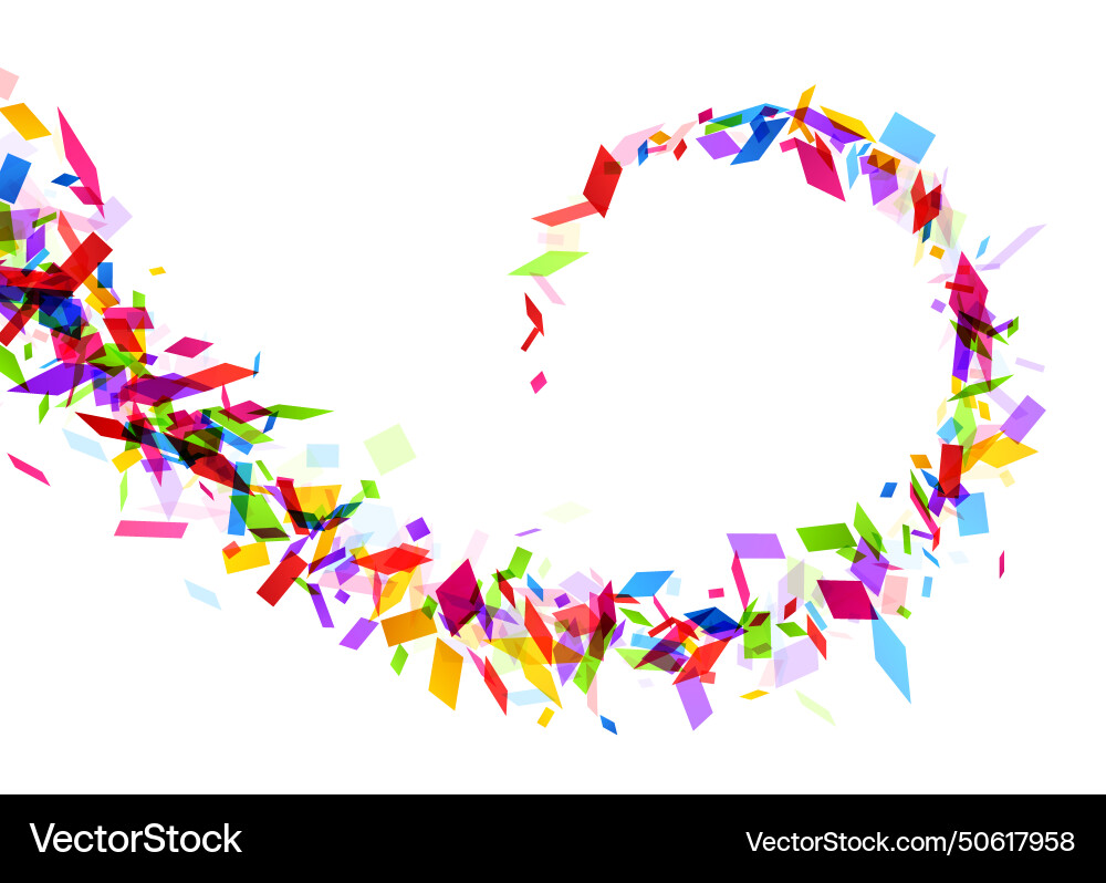 Confetti swirl on white space Royalty Free Vector Image