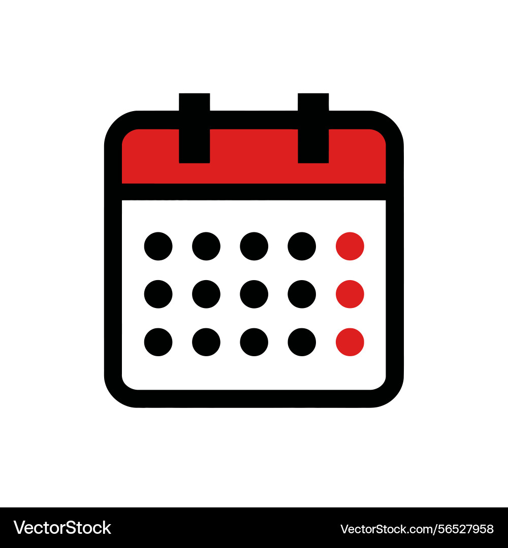Full month calendar schedule icon Royalty Free Vector Image