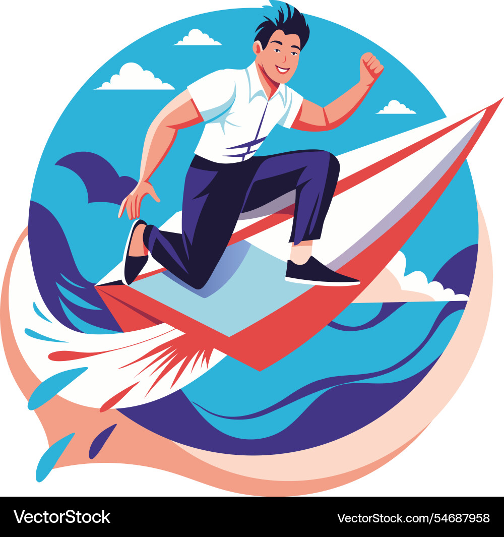 Overachiever in flat style Royalty Free Vector Image