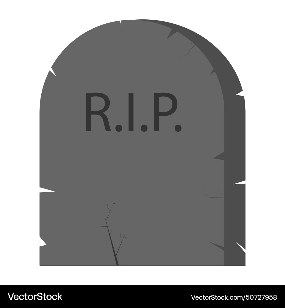Tombstone with text death and funerals Royalty Free Vector